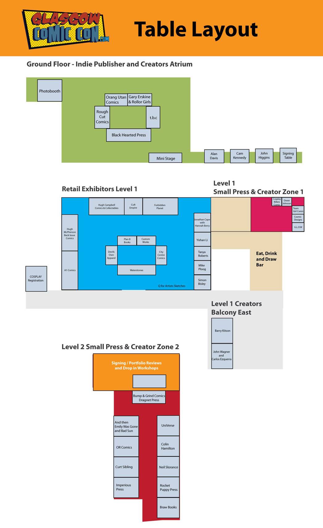 Glasgow Comic Con floor plan released – BIG COMIC PAGE